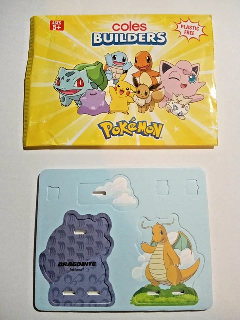 COLES POKEMON BUILDERS 2024 DRAGONITE Promotion Collection Card Figure ...
