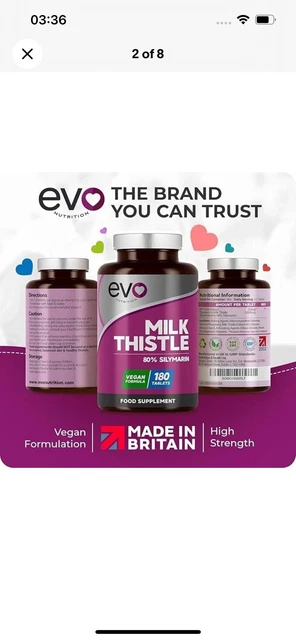 MILK THISTLE 4000MG - 180 Tablets - 80% Silymarin - Vegan - Liver £16. ...