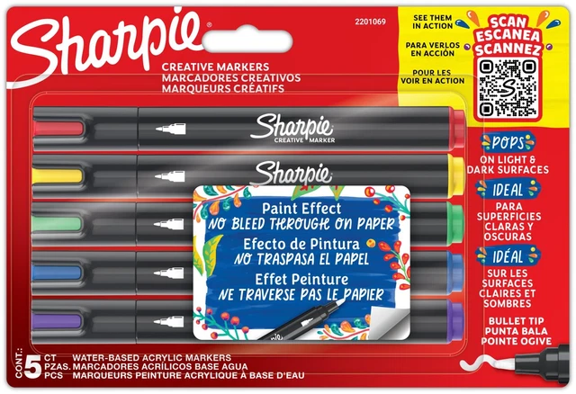 SHARPIE CREATIVE MARKER Acrylic Paint Pens | Water-Based Paint Markers ...