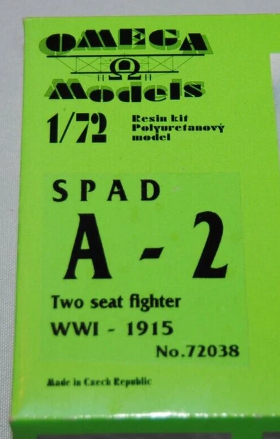 VINTAGE, OMEGA MODELS, Spad A2, 2 Seat Fighter, WWI 1915 1:72 Scale ...