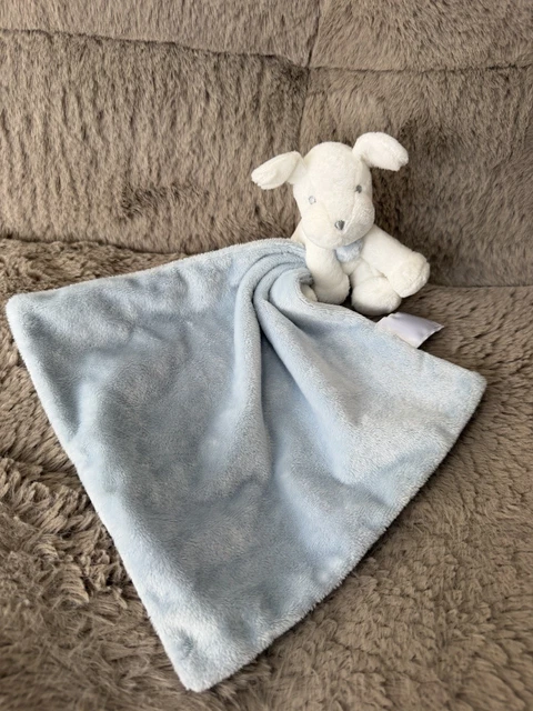THE LITTLE WHITE Company Bertie Puppy Dog Blue Blanket Soft Toy ...