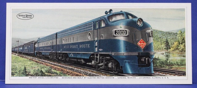 EMD A&WP 3000 HP Diesel Locomotive Specification Card Artist Ben Dedek ...