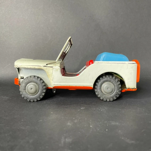 VINTAGE LINE MAR MARX Tin Military Police Jeep Toy Japan FOR PARTS ...