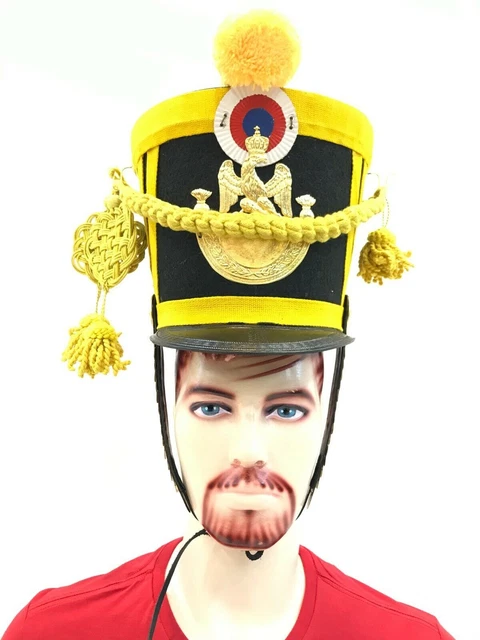 NEW FRENCH NAPOLEONIC Yellow Shako Helmet with Pompom,Cordon,Star and ...