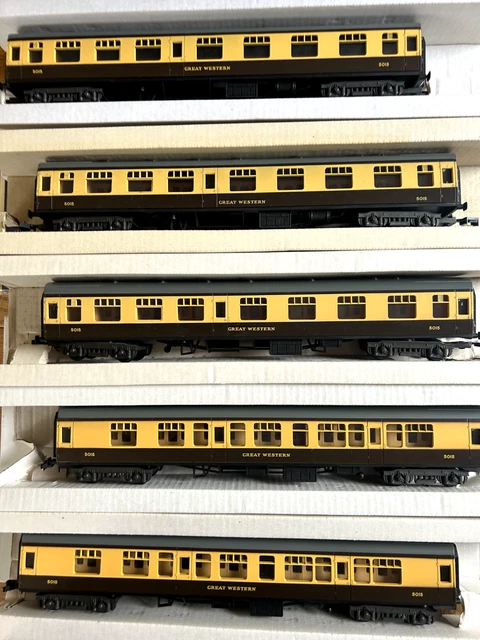 5 LIMA O gauge Great Western chocolate & cream corridor/comp coaches No ...