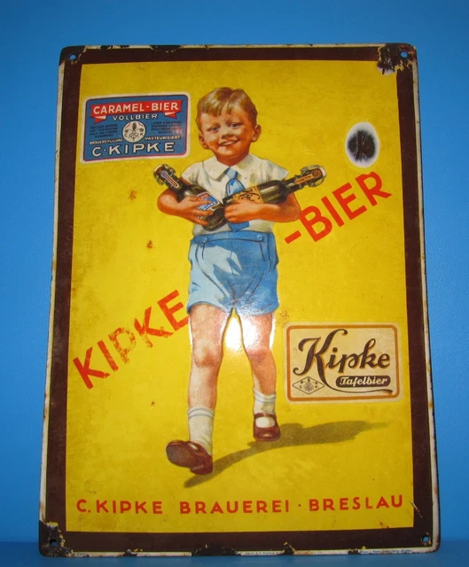 SELTENES 20ER Jahre Kipke Bier Emailschild 45 x 33 cm EUR 399,95 ...