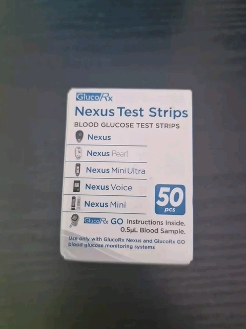 GLUCORX NEXUS TEST Strips Monitoring Blood Glucose X 50 £9.99 - PicClick UK