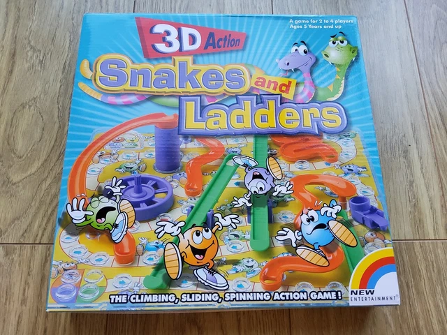 BRAND NEW SNAKES and Ladders 3D Action Board Game 2 to 4 Players Ages 5 ...