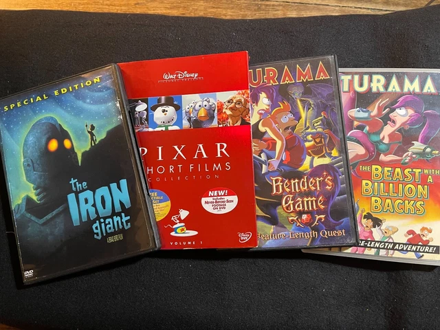 THE IRON GIANT, Pixar Short Films, 2 Futurama Films, Lot of 4 DVD £27. ...
