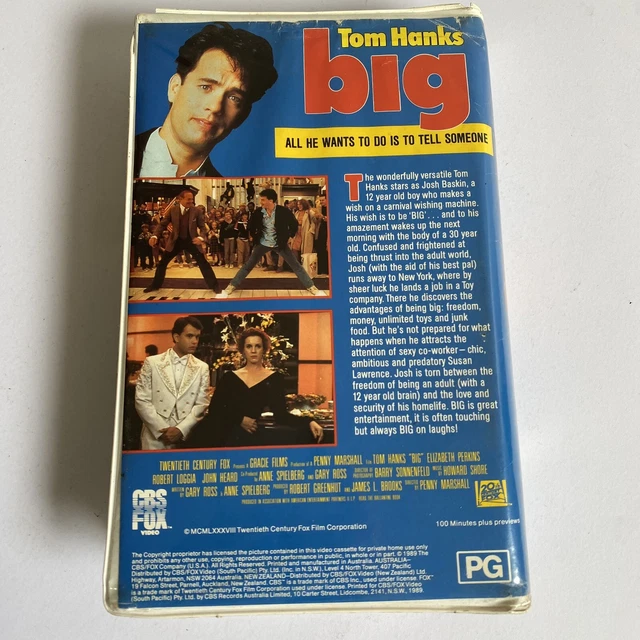 BIG (VHS, 1988) Clamshell VHS Video Ex Rental CBS FOX Comedy Tom Hanks ...