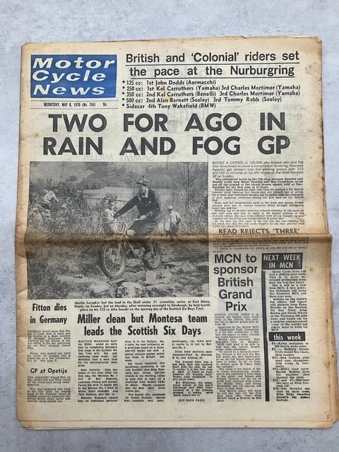 MOTOR CYCLE NEWS - 6 May 1970 - West German GP, Suzuki - Vintage ...