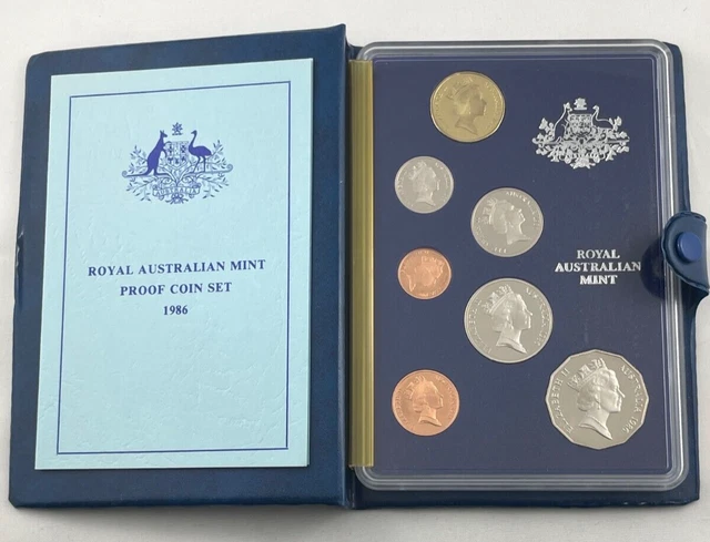 1986 ROYAL AUSTRALIAN Mint Proof Coin Set - 7 Coin Set - Int. Year of ...