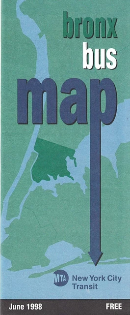 NEW YORK CITY Transit Bronx Bus Map June 1998 £11.51 - PicClick UK