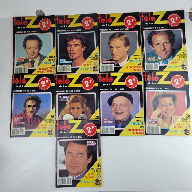 LOT 9 TÉLÉ Z Magazines T.V. Vintage Février Mars Avril 1991 Paul ...