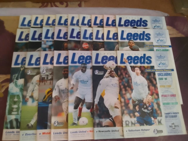 LEEDS UNITED X 25 1995/1996 Home Football Programmes All Listed Inc ...