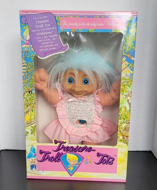 NEW 14& TREASURE Troll Tots Bellybutton Wishstone Girl Doll ACE Novelty ...