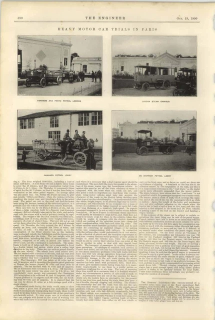 1900 HEAVY MOTOR Trials In Paris Lurgan Steam Bus, Petrol Lorries £10. ...