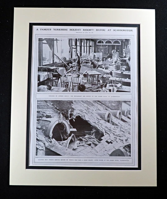 WW1 PRINT GERMAN Zeppelin London Air Raid Bombing Anti Aircraft October ...