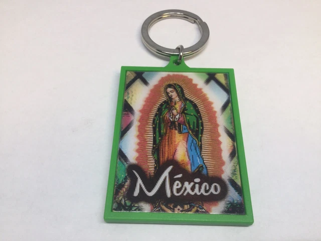 VINTAGE MEXICO SOUVENIR Key Ring VIRGEN DE GUADALUPE Keychain Porte-Clé ...