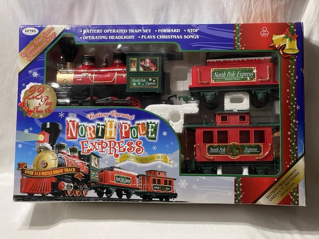 NORTH POLE EXPRESS Train Set EZTEC NIB Christmas Music Lights 22 Pc $89 ...
