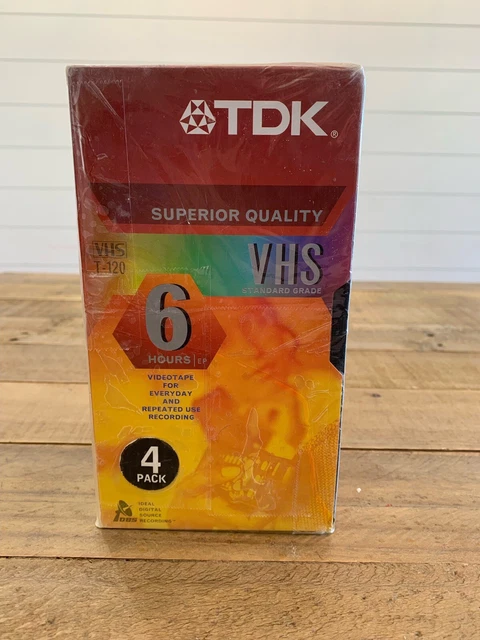 TDK SUPERIOR QUALITY Blank VHS Tapes 4-Pack Sealed VCR 6 Hour EP T-120RV £11.13 - PicClick UK