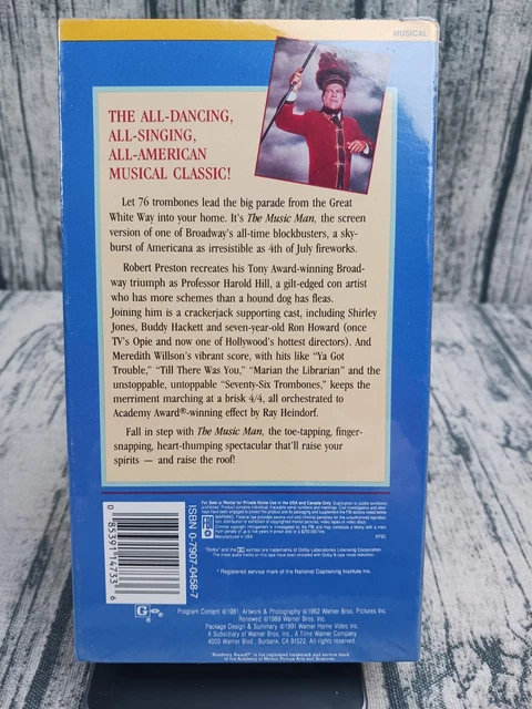 THE MUSIC MAN (VHS, 1991, Warner Home Video) Brand New / Sealed £14.32 ...