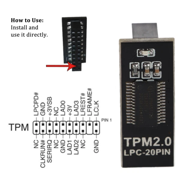 TPM 2.0 MODULE LPC Interface 20Pin Remote Card Encryption Security ...