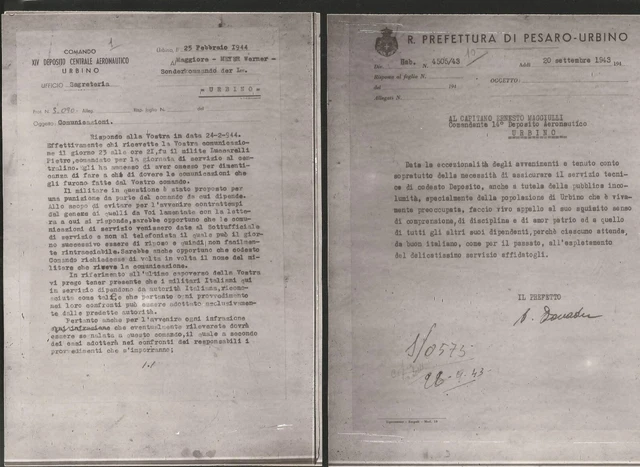 PESARO URBINO COPIE d'epoca di documenti nazisti 1944 e partigiani 1945 ...