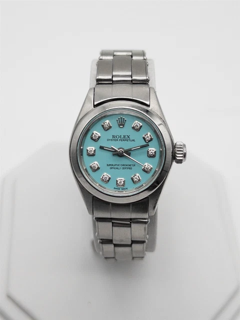 OROLOGIO DA DONNA Estate $8000 ROLEX OYSTER PERPETUAL 24 mm DIAMANTE ...