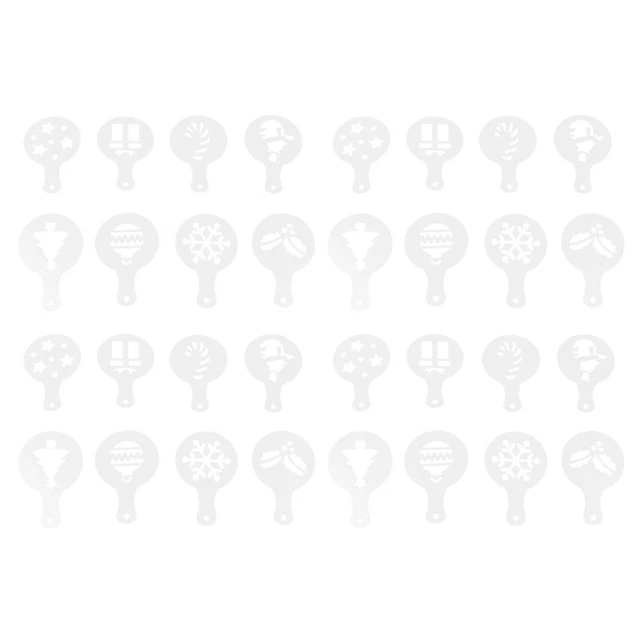 32 PCS COFFEE Tools Template Decorating Stencil Cappuccino Templates ...