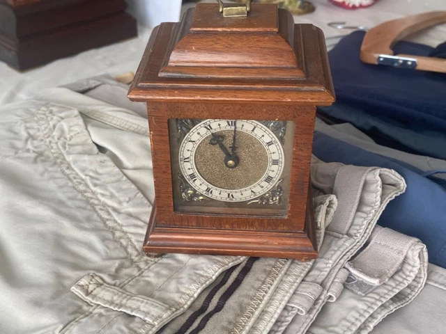 DAVALL DELUXE MECHANICAL Oak Caddy Top Mantel Clock , Made in London ...