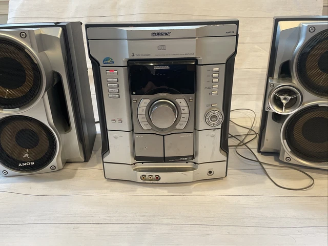 SONY MHC-GX45- 3-DISC Changer Stereo w/ Hybrid Dual Woofer Speakers ...