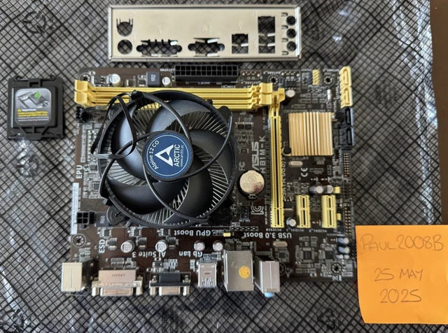 ASUS H81M-K + Intel CPU & Heatsink, CPU socket cover, IO backplate - NO ...