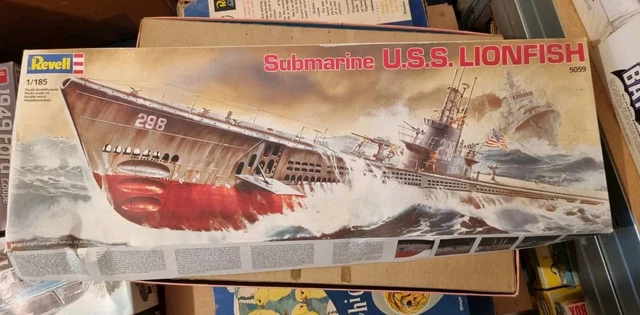 REVELL 1/185 1988 USS Lionfish WW2 US Navy Submarine Rare Airfix ...