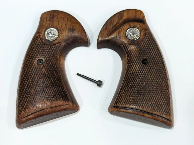 COLT PYTHON ORIGINAL factory wood grips early 2nd generation Worn $99. ...