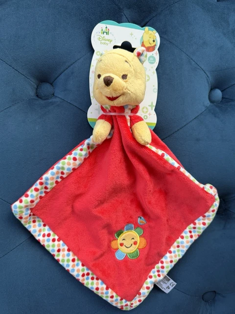DISNEY POSH PAWS Spot Winnie the Pooh Red Baby Soft Toy Comforter ...