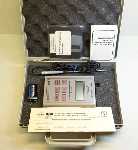 FISHER SCIENTIFIC TRACEABLE Laboratory Digital Thermometer with Probe ...