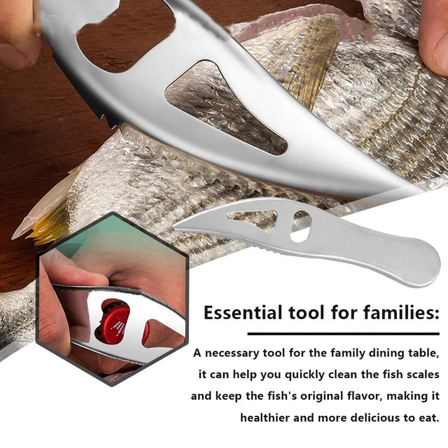 FISH SCALE REMOVER Kitchen Stainless Steel Scalier Descaler Scraper ...