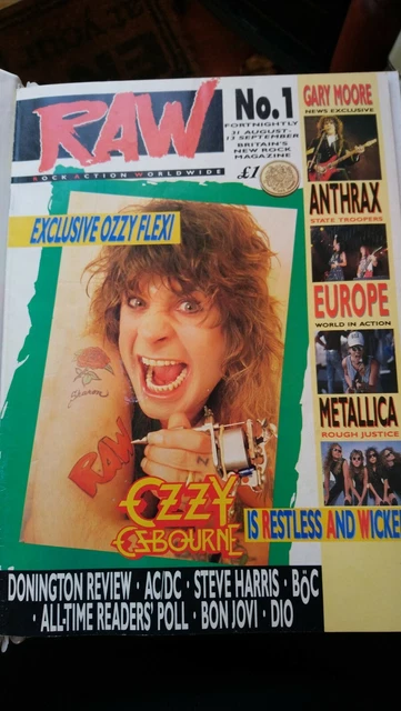 RAW MAGAZINE ISSUE 1 August 1988 Gary Moore, Anthrax, Europe £4.95 ...