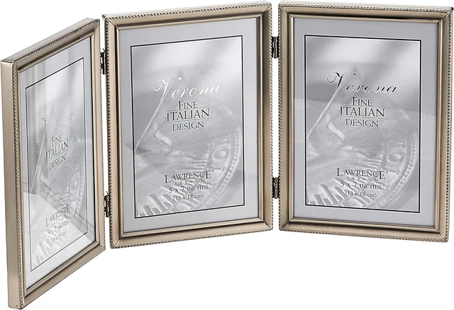 LAWRENCE FRAMES BEAD Border Design, 5x7 Triple, Pewter £29.02 - PicClick UK