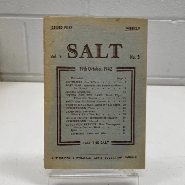 VINTAGE WW2 SALT Australian Army Journal ANZAC Book 1942 Booklet Volume ...
