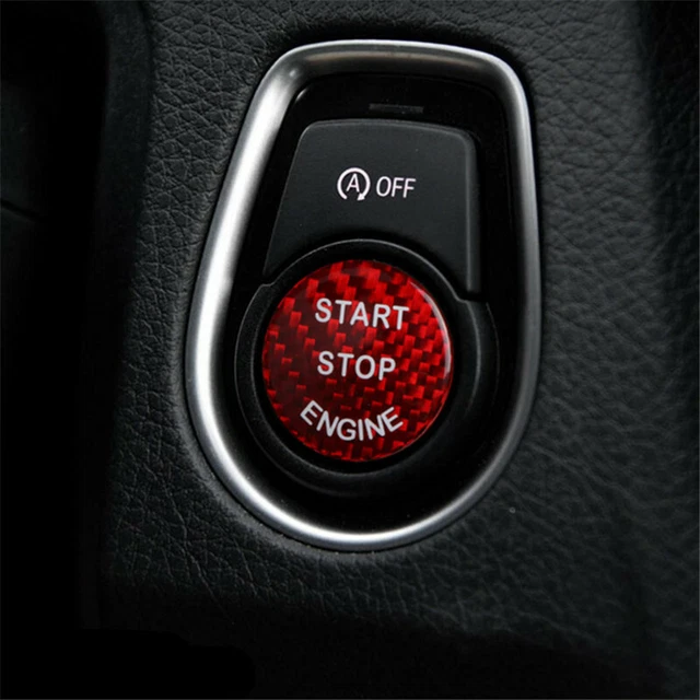 CARBON FIBER RED Start Stop Engine Button Switch For BMW 1 3 5 7 F20 ...