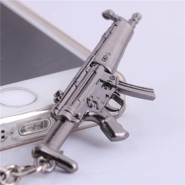 MILITARY SUBMACHINE GUN MP5 Key Ring Gun Model Keychain Metal Pendant ...