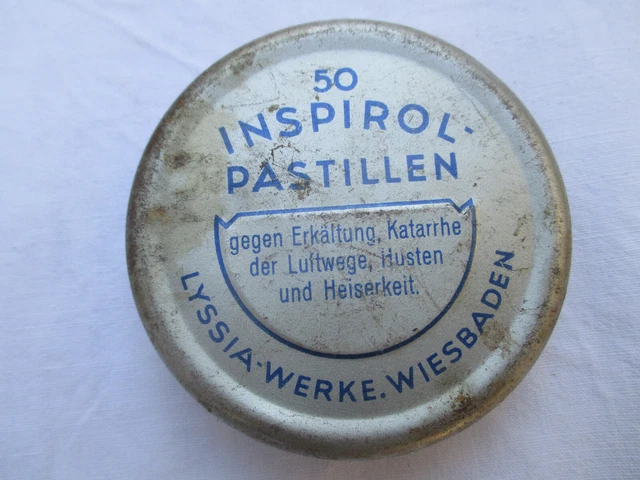 KLEINE BLECHDOSE INSPIROL Pastillen, vintage Dose Deutschland Wiesbaden ...