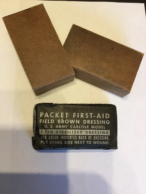 US WW2 PACKET First Aid Field Brown Dressing GUILD FONDATIONS MEDICAL ...