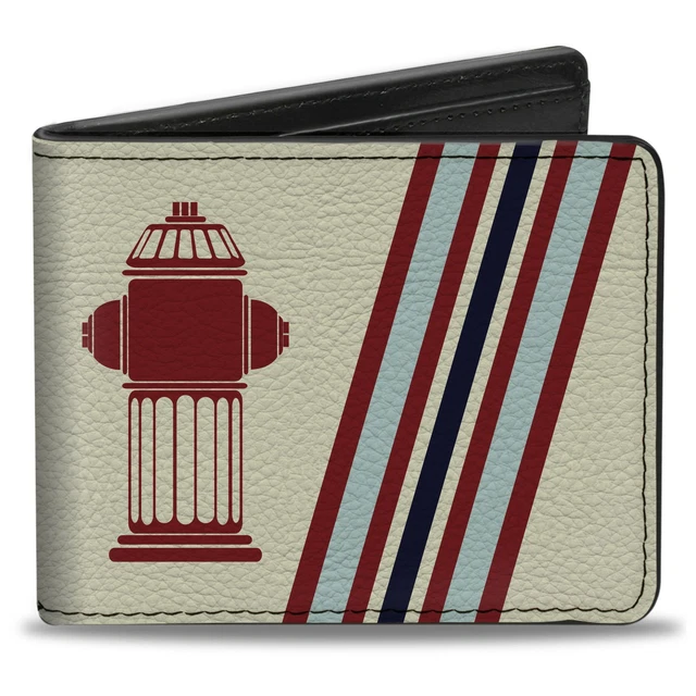 BI-FOLD WALLET FIRE Hydrants/Stripes Tan/Blues/Reds EUR 24,72 - PicClick IT