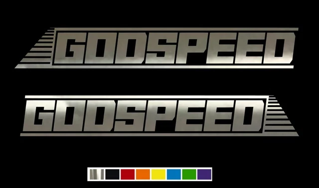 (2) GOD SPEED RACE Racing Vinyl Decal Set CUSTOM SIZE COLOR for CARS ...