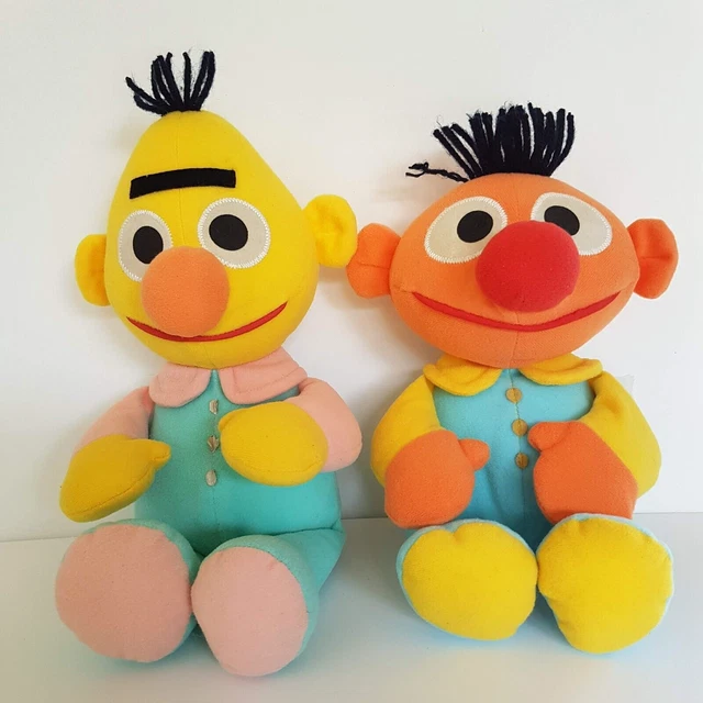 VINTAGE 1992 SESAME STREET Beddy-Bye BERT & ERNIE Character Plush Baby ...