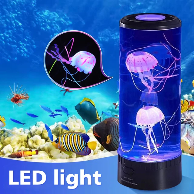 LED JELLYFISH AQUARIUM Fish Tank Lamp 7 Color Changing Bedside Mood ...