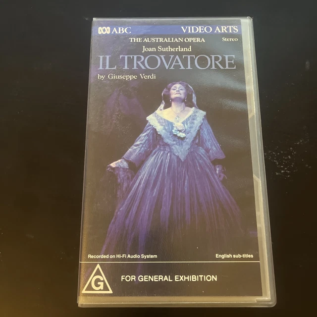 THE AUSTRALIAN OPERA: Il Trovatote Joan Sutherland (VHS, 1991) PAL $24. ...